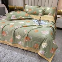 China Luxury Princess Washed Silk Bedding Set 4 Pcs Filled with Soft and Breathable Bed Sheet for sale