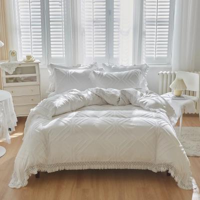 China 2024 Luxury Bohemian Princess Tassels Jacquard Duvet Cover Set with Customized Logo for sale