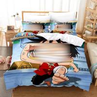 China Anti Dust Mite 3D Printed Monkey D. Luffy Series Plant Digital Print Bed Linen Bedding Set for sale