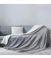 China Luxury And Comfort With Our Modern Gray Flannel Sherpa Blanket All-Season for sale