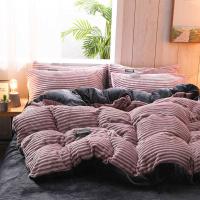 China Single Bedding Set 4 Pcs Flannel Duvet Cover Flat Sheet Pillow Cases Sustainable Queen King Size for sale