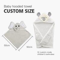China Knitted Baby Cape Bath Towel with Customized Logo and Adorable Elephant Print Design for sale