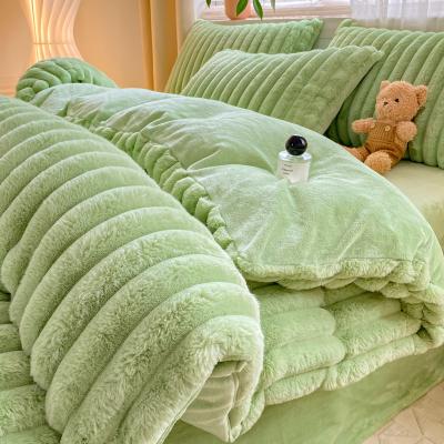 China Elevate Your Bedding Game with Hot Furry Rabbit Faux Fur Fluffy Plush Duvet Cover Set for sale