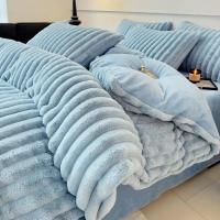 China Polyester Filling Hot Rabbit Faux Fur Fluffy Plush Warm Duvet Cover Set for 2.0m Bed for sale