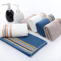 China Embroidered Logo Face Towel with Wide Satin Border and Pure Cotton Material for sale