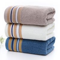 China Embroidered Logo Face Towel with Wide Satin Border and Pure Cotton Material for sale