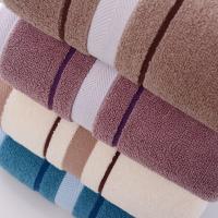 China Embroidered Logo Face Towel with Wide Satin Border and Pure Cotton Material for sale