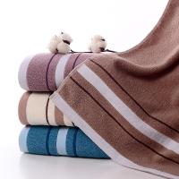 China Embroidered Logo Face Towel with Wide Satin Border and Pure Cotton Material for sale