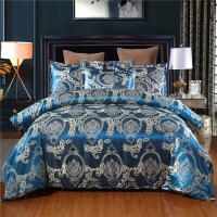 China 200TC Brocade Jacquard Satin Fabric 3-Piece Set for 1.8m Bed Duvet Cover Bed Sheets Quilt for sale