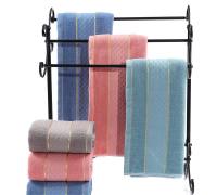 China Highly Absorbent 32S Cotton Towel with Gold Edge and Solid Color Cut Pile Pattern for sale