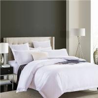 China 4 Pcs 60s 300tc 100% Cotton White Satin Bedding Set for Luxury 5 Star Resort Hotel for sale