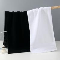 China Home Hotel Traveling Spa Pure Cotton Towel with Custom Logo Printing White Black for sale
