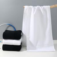 China Home Hotel Traveling Spa Pure Cotton Towel with Custom Logo Printing White Black for sale