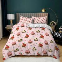 China 40 Fabric Count Christmas Decor Duvet Cover Santa Happy Gift 3D Digital Printing Red Comforter Bed Set for sale