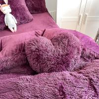 China 200TC Thread Count Purple Color Luxury Shaggy Warm Mink Velvet Bedding Set for Winter for sale