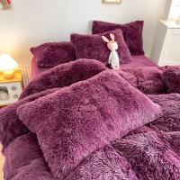 China 200TC Thread Count Purple Color Luxury Shaggy Warm Mink Velvet Bedding Set for Winter for sale
