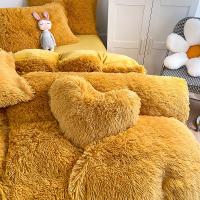 China Age Group Adult Child Ginger Color Plain Dyed Duvet Cover Set for Winter Bed Linen for sale