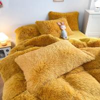 China Age Group Adult Child Ginger Color Plain Dyed Duvet Cover Set for Winter Bed Linen for sale