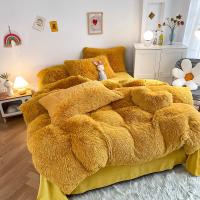 China Age Group Adult Child Ginger Color Plain Dyed Duvet Cover Set for Winter Bed Linen for sale