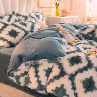 China Modern Style Rainbow Color Shaggy Mink Velvet Crystal Velvet Bedding Duvet Cover Sets for sale