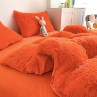 China Ins Moss Green Luxury Shaggy Warm Mink Velvet Crystal Bedding Set for Winter Bed Linen for sale