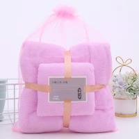 China Top-Rated Customized Color Thickened Coral Fleece Towel Bath Set Perfect for All Ages for sale