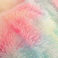 China Rainbow Color Faux Fur Velvet Fluffy Plush Bedding Set for Modern Home and Decoration for sale