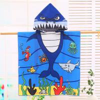 China Design Home Microfiber Kids Hooded Cape Bathrobe Cartoon Printing Wearable Bath Towel Spot for sale