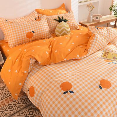 China Reactive Printing 4 Piece Polyester Bedding Set with 2 Pillowcase Zipper Direct Supply for sale