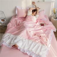 China Luxury Embroidery Washed Silk Bedding Set Quilt Filled Soft and Breathable Bed Sheet 2024 for sale