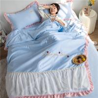 China Luxury Embroidery Washed Silk Bedding Set Quilt Filled Soft and Breathable Bed Sheet 2024 for sale