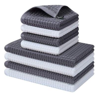 China Waffle Square Towel for Dishwashing Soft Non-Stick No Color Loss Pineapple Hair Towel for sale