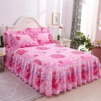 China Double Lace Bed Sheets with Bed Skirt Set in National Standards Color Fastness Grade for sale