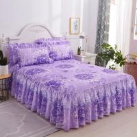 China Double Lace Bed Sheets with Bed Skirt Set in National Standards Color Fastness Grade for sale