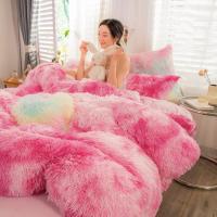 China Fabric Density 173 * 118 Colored 4-Piece Mink Crystal Milk Rabbit Velvet Bedding Set for sale