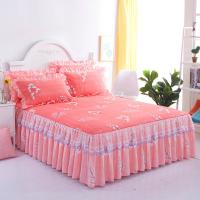 China Multifunctional Double Lace Bed Sheets with Bed Skirt and Pillow Case 100% Polyester for sale