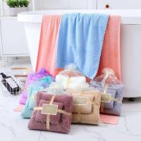 China Knitted Microfiber Coral Fleece Bathroom Bath Towel Sets Perfect for Everyone's Needs for sale