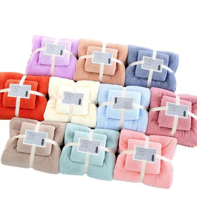China Coral Fleece Cooling Turkish Towel Set 5 Star Colorful Zero Twist Gift Set Bath Towel for sale