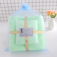 China Super Soft Microfiber Towel Set 2 Piece Set of Thick Absorbent Coral Fleece Bath Towels for sale