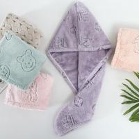 China Soft and Skin-Friendly Microfiber Dry Hair Cap Fast Absorbent 65*25cm Novelty Pattern for sale