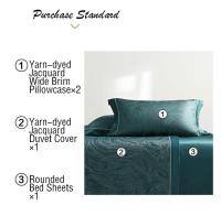 China Rotary Screen Printed Luxury 19mm Silk Cotton Jacquard 4Pcs Quilt Cover Bedding Set for sale