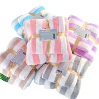 China Soft and Absorbent Microfiber Coral Fleece Cation Bath Towel Set for All Age Group for sale