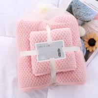 China Soft and Absorbent Microfiber Coral Fleece Cation Bath Towel Set for All Age Group for sale