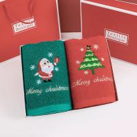 China Christmas Embroidered Hand Towel Set 100% Cotton Bath Towels in Gift Box for Everyone for sale