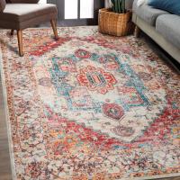 China Bohemian Style Floral Print Living Bedroom Rug with Non-Shedding Function and Easy Care for sale