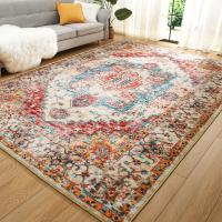 China Bohemian Style Floral Print Living Bedroom Rug with Non-Shedding Function and Easy Care for sale