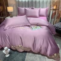 China 125gsm Washed Silk Embroidery 4pcs Bedding Sets King Size European Style Collections for sale