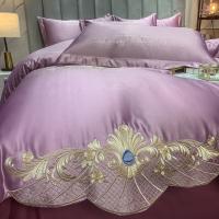 China 125gsm Washed Silk Embroidery 4pcs Bedding Sets King Size European Style Collections for sale