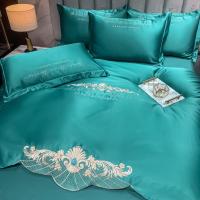 China 125gsm Washed Silk Embroidery 4pcs Bedding Sets King Size European Style Collections for sale