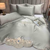 China 125gsm Washed Silk Embroidery 4pcs Bedding Sets King Size European Style Collections for sale